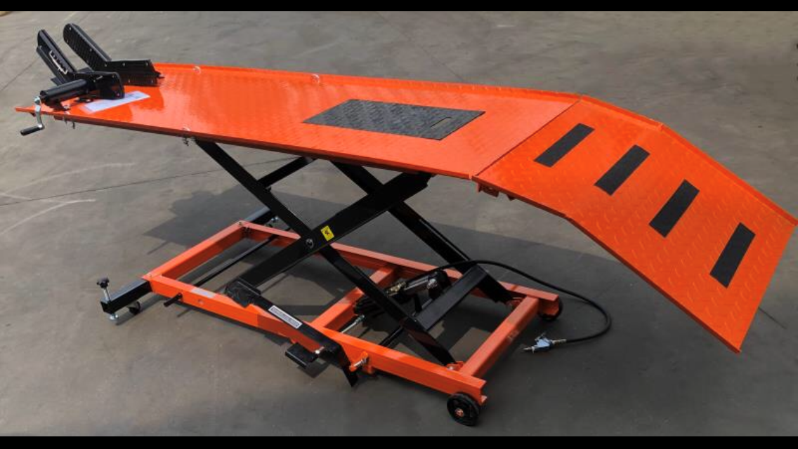 Motorcycle air/hydraulic lift bench 2000mm long + ramp - DTM Trading