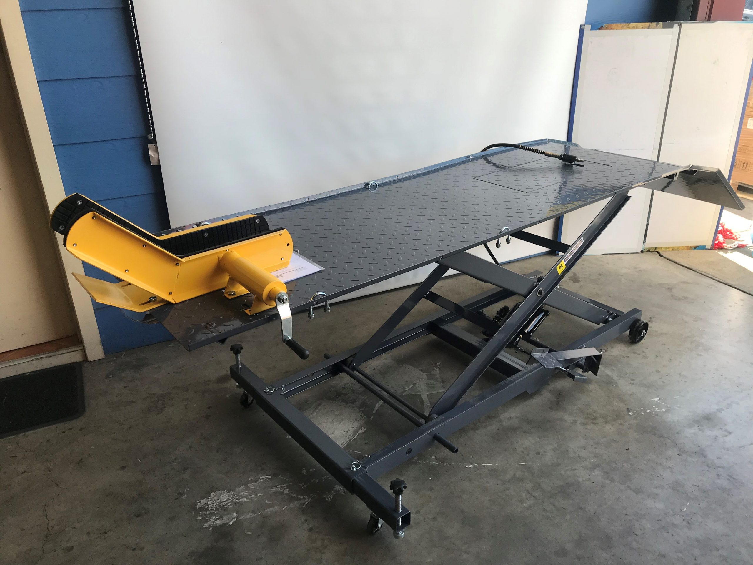 MOTORCYCLE LIFT BENCH, HOIST, AIR / HYD LIFT WORK BENCH 450kg (MB6003G ...